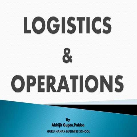 Operations In Logistics | PDF | Logistics | Business