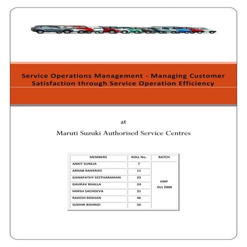Service Operation Management_Maruti | PDF