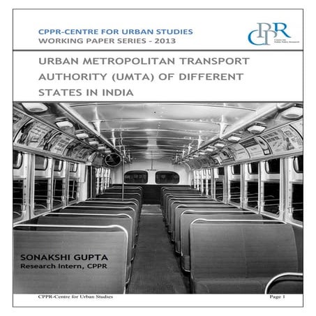 Data Compilation on Urban Metropolitan Transport Authority (UMTA) of ...