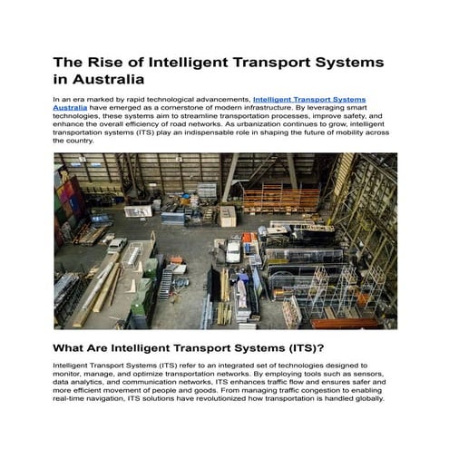 The Rise of Intelligent Transport Systems in Australia | PDF