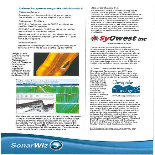 From Sonar Wiz to SyQwest Inc's Sub Bottom and Side Scan offerings | PDF