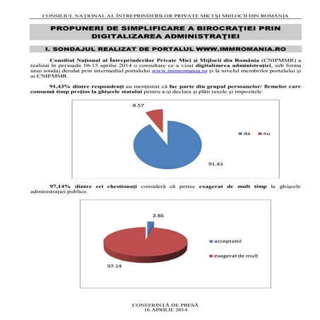 PROPUNERI DE SIMPLIFICARE A BIROCRATIEI PRIN DIGITALIZAREA ...