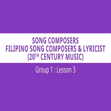 SONG-COMPOSERS of the 20TH CENTURY...... | PPTX