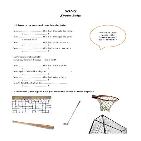 Song sports balls | PDF