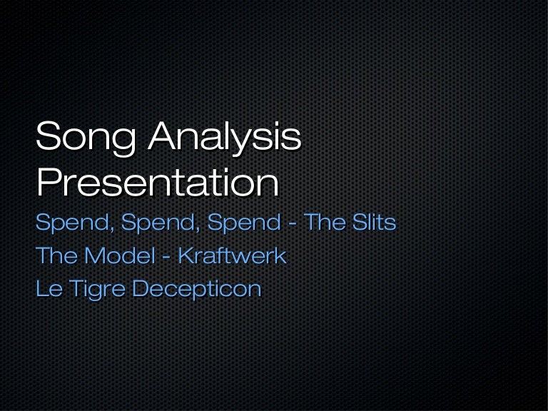 Song Analysis song-analysis