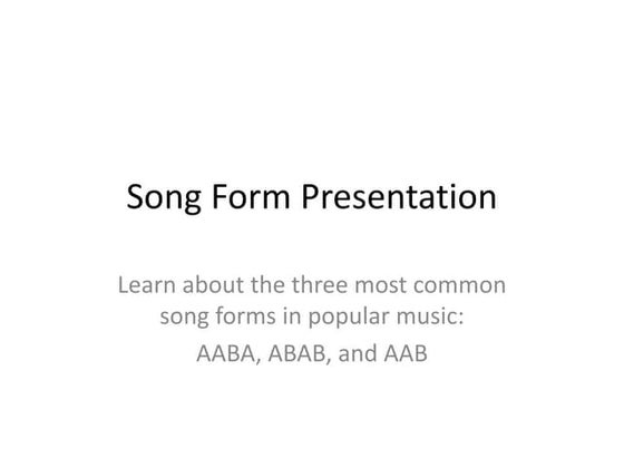 Song Formats | PPT