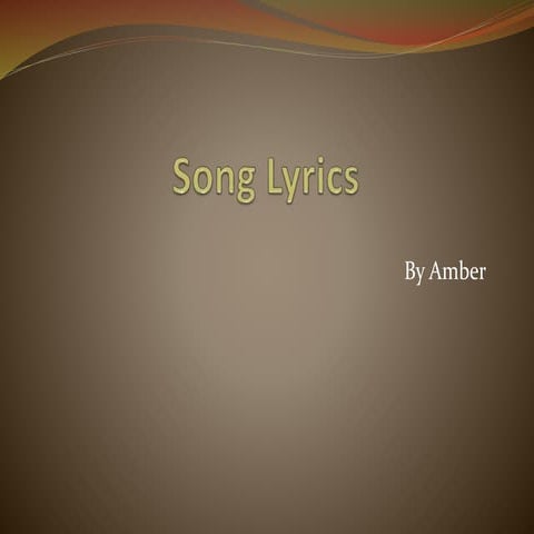 Song Lyrics | PPTX | Contemporary Hits/Pop/Top 40 | Music