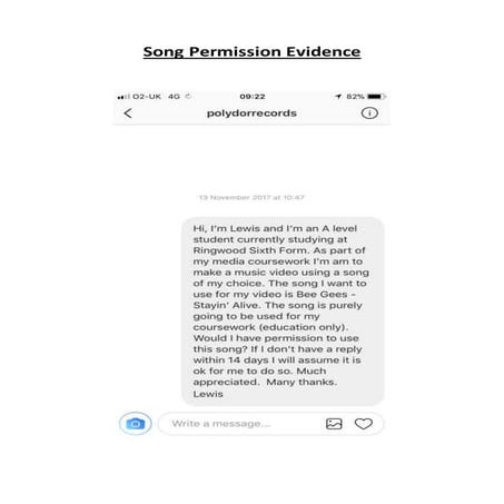 Song permission evidence | PDF