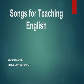 Songs for English Teaching | PPTX