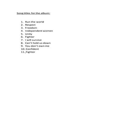 Song titles for the album | PDF