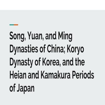 Song, yuan, and ming dynasties of china; koryo dynasty of korea, and ...