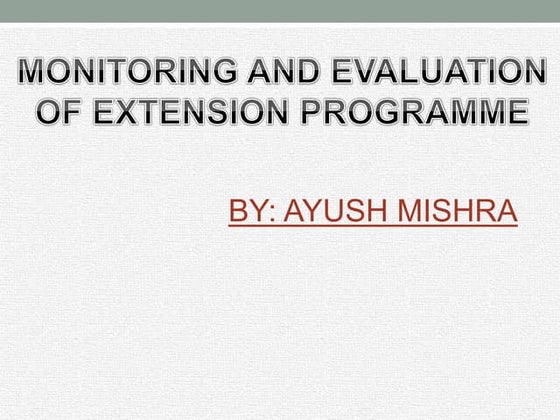 Extension programme planning | PPT