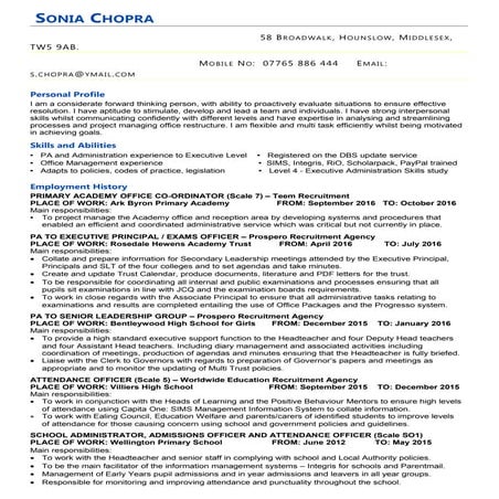 Job Description - Personal Secretary | PDF