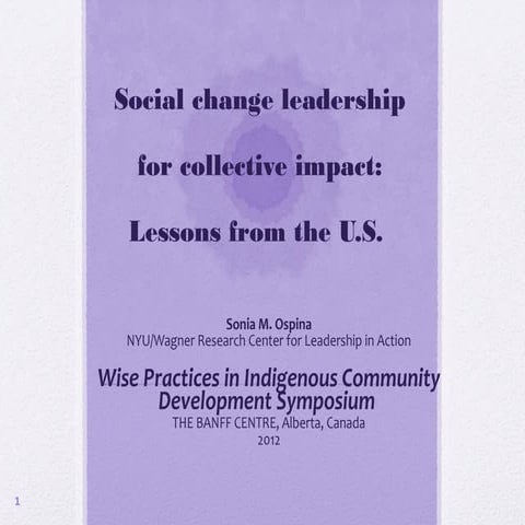 Social change leadership for collective impact: Lessons from the US | PPT