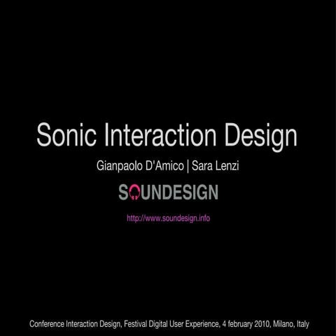 Sonic Interaction Design | PPT | Free Download