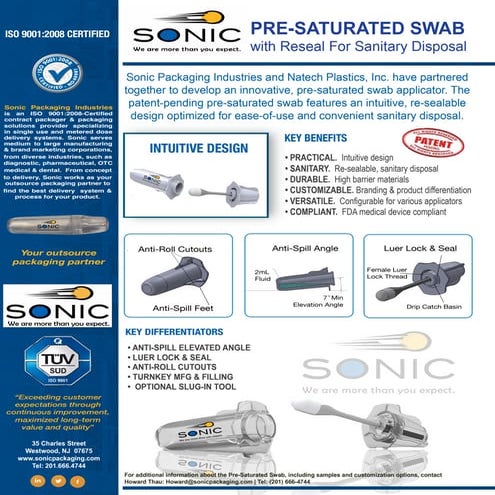 PRE-SATURATED SWAB WITH RESEAL FOR SANITARY DISPOSAL | PDF | Business ...