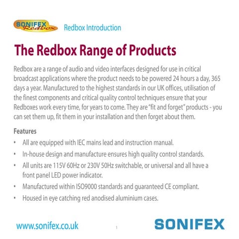 Sonifex redbox-products-products | PPT