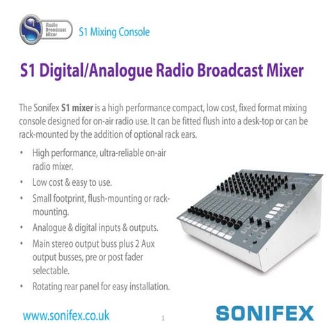Sonifex solutions-s1-s2-products | PDF