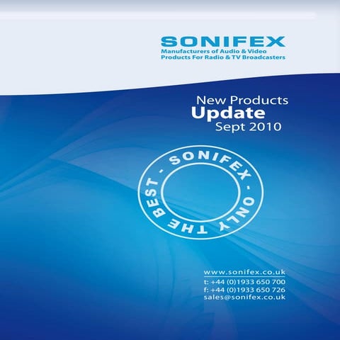 Sonifex Product Update Sept10 | PDF