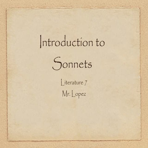 Sonnets for 7th Grade | KEY