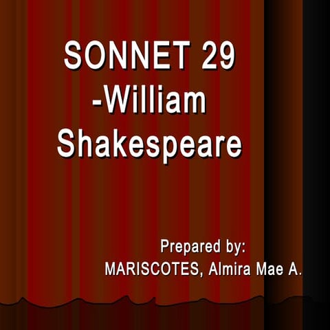 Sonnet29 william shakespeare(World Literature) | PPT