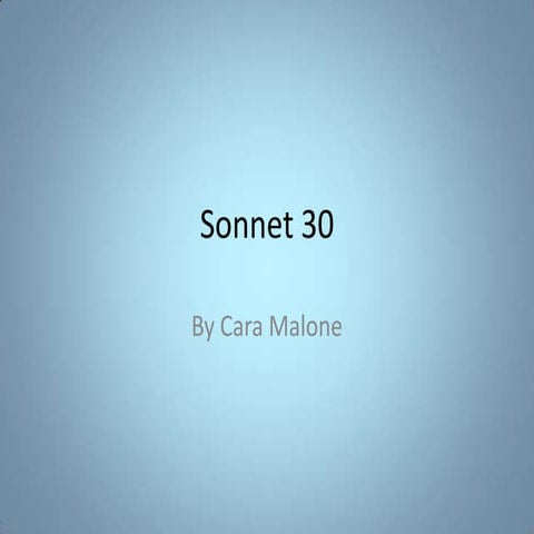 Sonnet 30 | PPTX
