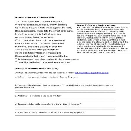 Sonnet 73 | PDF
