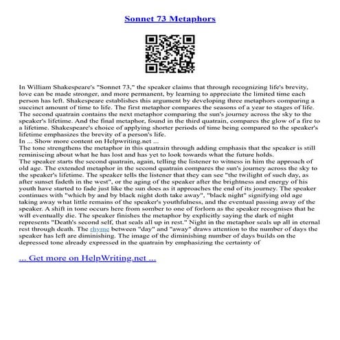 Sonnet 73 Metaphors | PDF