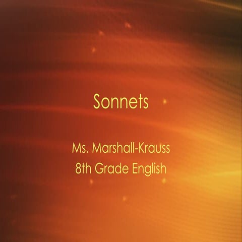 Sonnets characteristics and definitions reg | PPT