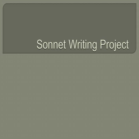 Sonnet writing project | PPTX