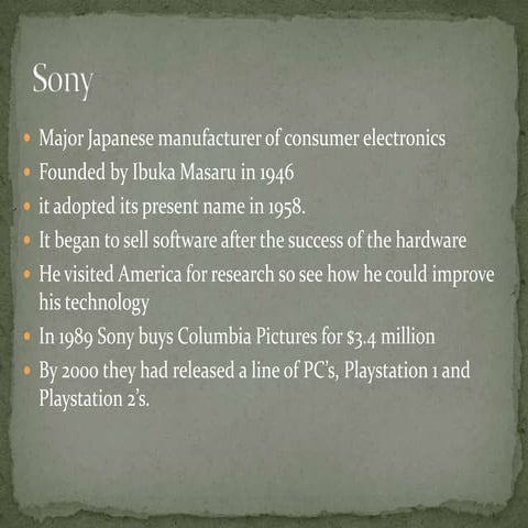 Sony and vertical integration | PPTX