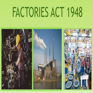 Factories Act 1948 | PPTX