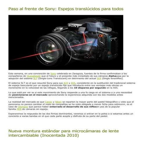 Sony alpha espejo translucido | DOCX