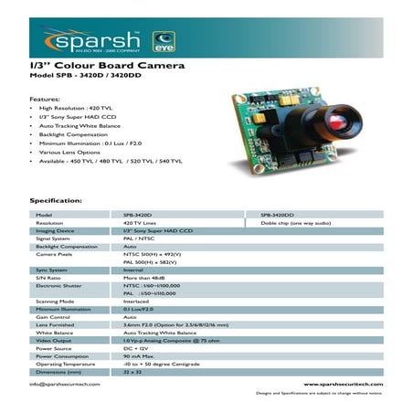 Sony Board Camera | PDF