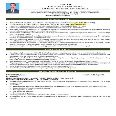 HSE Manager CV | PDF