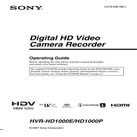 Sony hcrv | PDF