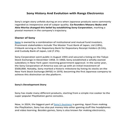 Sony History And Evolution with Rangs Electronics.pdf