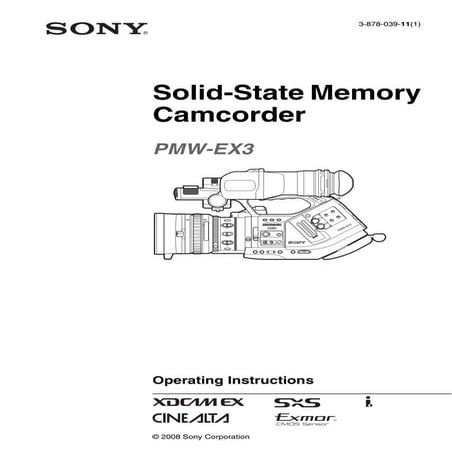 Sony Pmw Ex3 Operation Manual Pdf