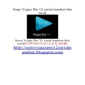 Sony vegas pro 12 serial number this week
