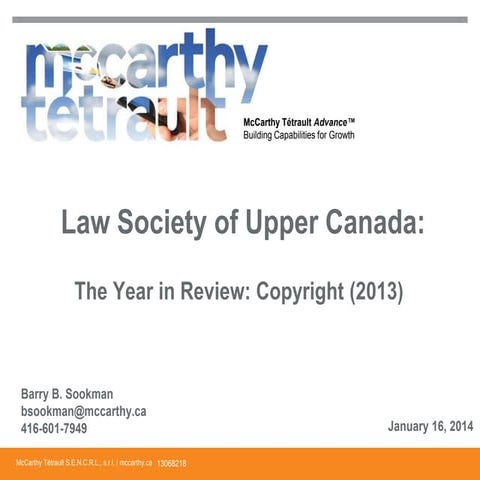 Sookman lsuc copyright_year_in_review_2013_final | PDF