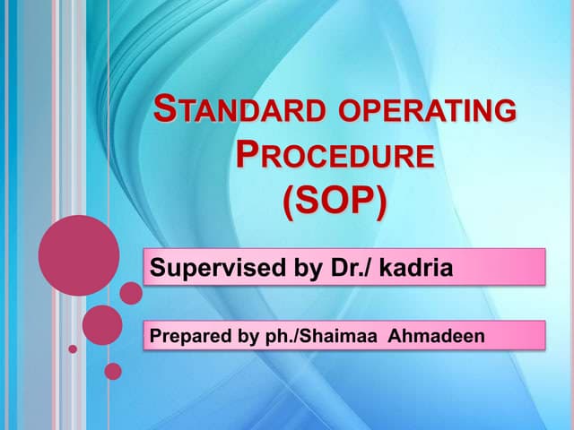 Standard operating procedure (sop) | PPTX