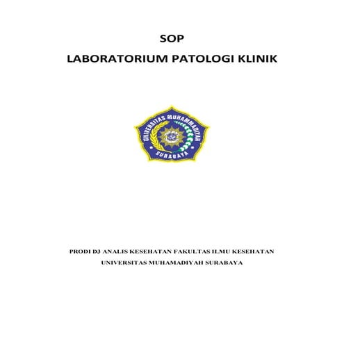 Standart Operational Procedure Management Laboratory | PDF