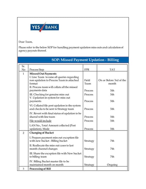SOP Agency billing | DOCX | Business | Business and Finance