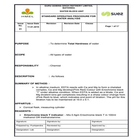 Sop water analysis-2 | PDF