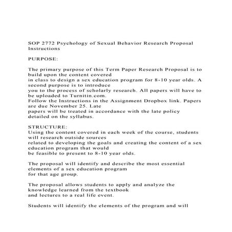 SOP 2772 Psychology of Sexual Behavior Research Proposal Instr.docx