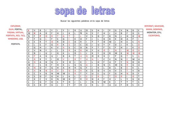 sopa de letras tecnologia | PPT