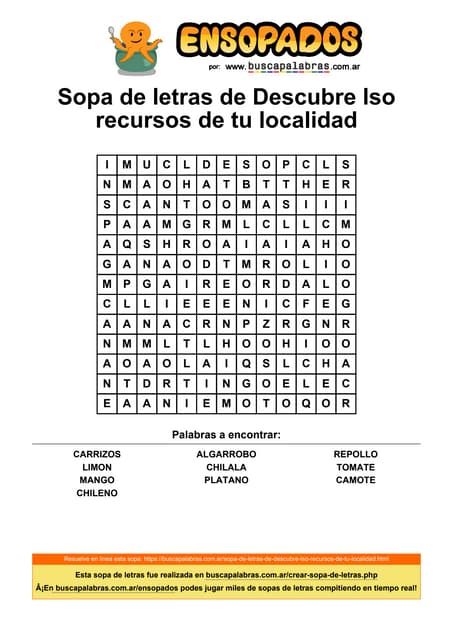 Sopa letras reciclaje | PDF