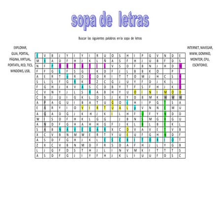 Sopa de letras | DOCX | Computing | Technology & Computing