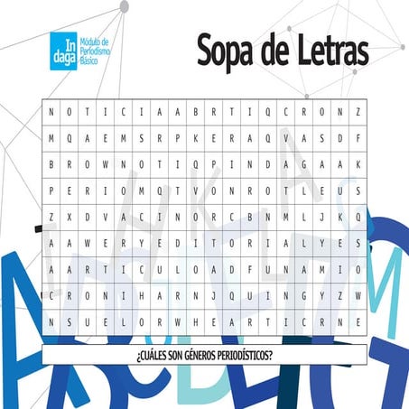 Sopa de letra - Módulo Indaga | PPT
