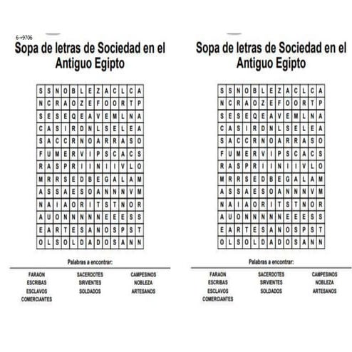 sopa de letra egipto | DOCX